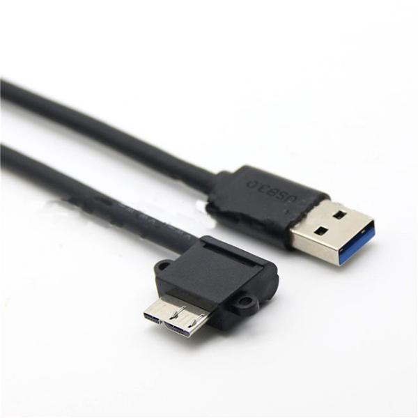 Quality Micro B USB 3.0 Charging Cable 0.25m Micro Elbow Right Curved for sale