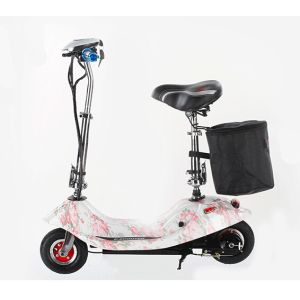 Quality 24V 250W White Fold Away Electric Scooter 2 Wheel Folding Power Scooter for sale