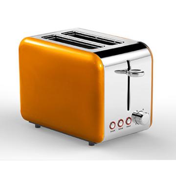 Quality Reheat Function Brushed Chrome Stainless Steel Toaster 2 Slice for sale
