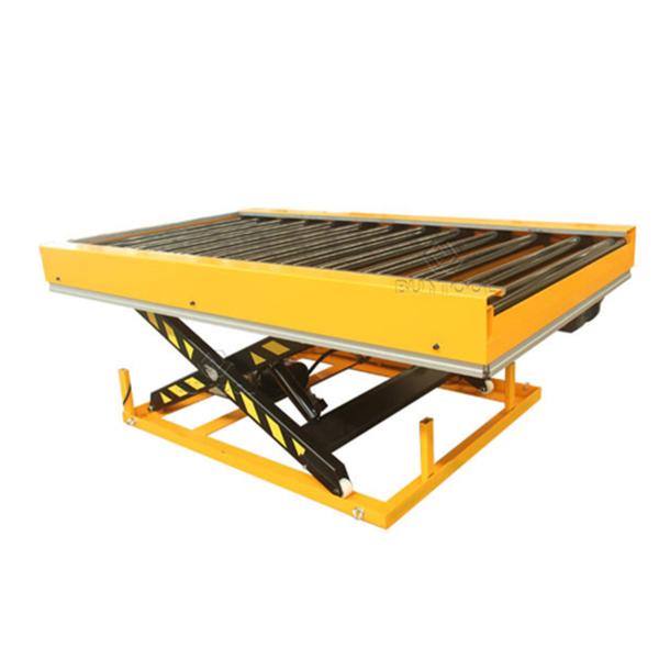 Quality 24 X 36 Manual Small Stationary Lift Table 1000kg 2200lbs Power Roller Rubber Coated for sale
