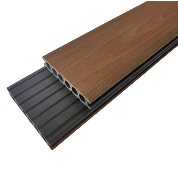 Quality Teak No.2 Exterior Decoration Co Extruded WPC Flooring Decking Indentation Resistance for sale