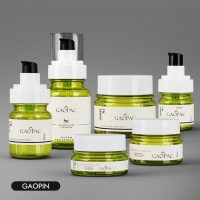 Quality 40ml 50ml 130ml Green Plastic Lotion Bottle Luxury Cosmetic Packaging Set for sale
