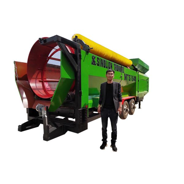Quality Mobile Compost Rotary Drum Screen for 2200 KG Sawdust and Organic Fertilizer Sifting for sale