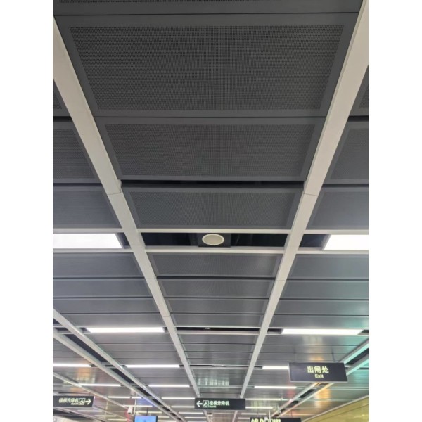Quality 8/8/3mm Subway RAL Grey Perforated Metal Ceiling Tiles Acoustic Panels Soundproof Board for sale