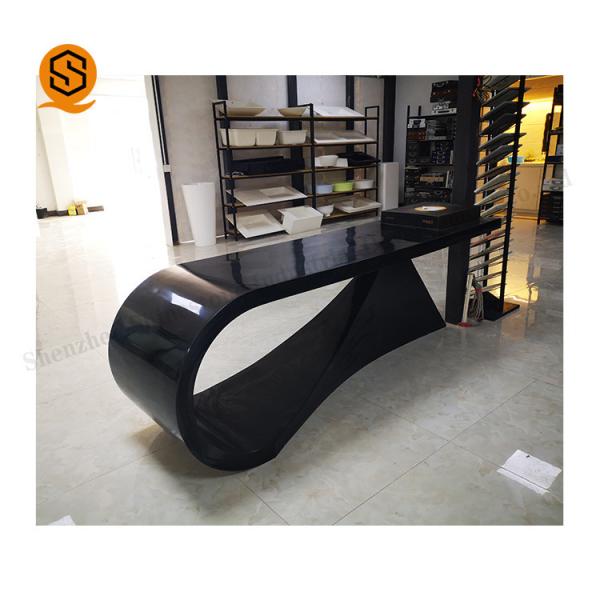 Quality Acrylic Solid Surface Black Office Desks 100% Repairable And Renewable for sale