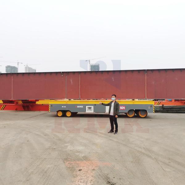 Quality 50 Tons Steerable Trackless Transfer Trolley Remote Control Mold Plant Battery for sale