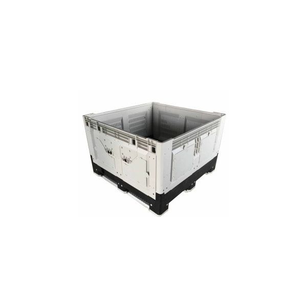 Quality HUADING Plastic Pallet Box Collapsible Container Black Gray Yellow Static Load for sale