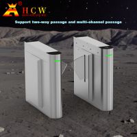 Quality HCW Flap Barrier Gate Entrance Pedestrian Access Control Turnstile Stainless For for sale