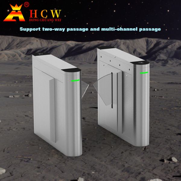 Quality HCW Flap Barrier Gate Entrance Pedestrian Access Control Turnstile Stainless For Office Buildings for sale