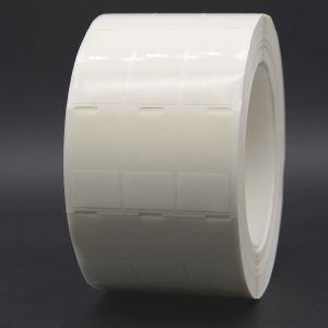 Quality 20mmx38-15mm Cable Adhesive Label 1.5mil White Gloss Transparent Water Resistant for sale