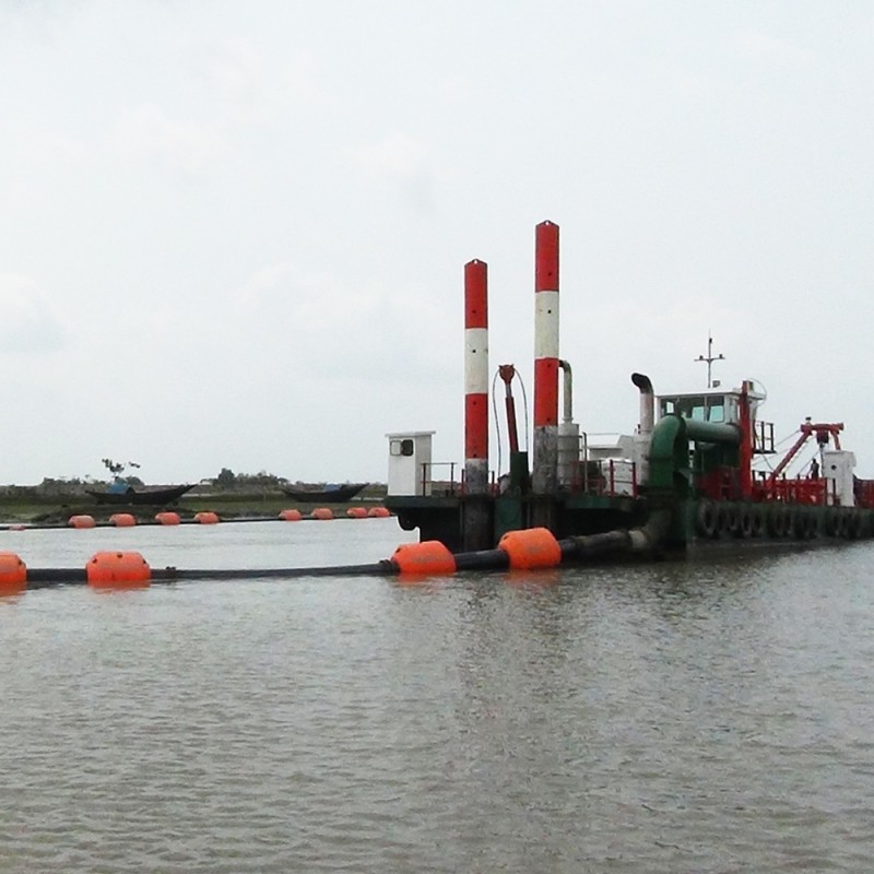 Close-up of dredger components