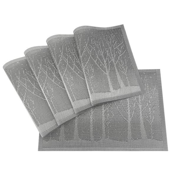 Quality Rectangle Purple Custom Logo Pvc Placemat Table Mats Washable Waterproof for sale