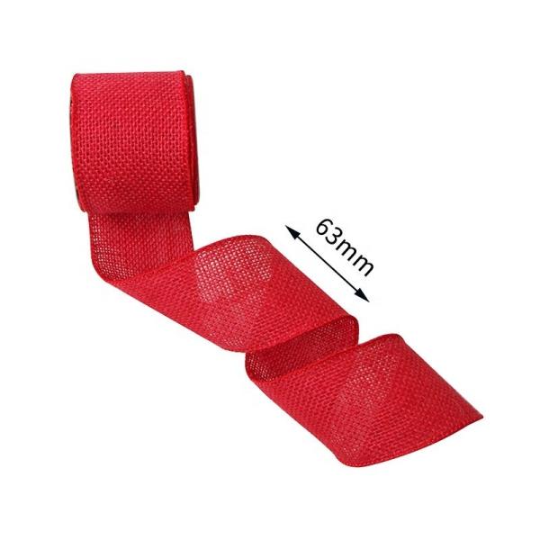 Quality 2.5 Inch Christmas Wired Burlap Ribbon Support OEM ODM for Holiday Decoration for sale