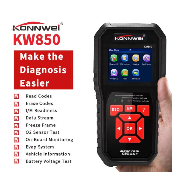 Quality Battery Tester Konnwei Scan Tool KW850 Kia Fiat Bentley Peugeot Mercedes Obd2 for sale