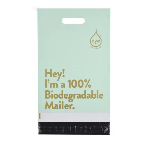 Quality 10x13 Inch Handle Compostable Mailing Bags Adhesive Thick Waterproof PE Poly for sale