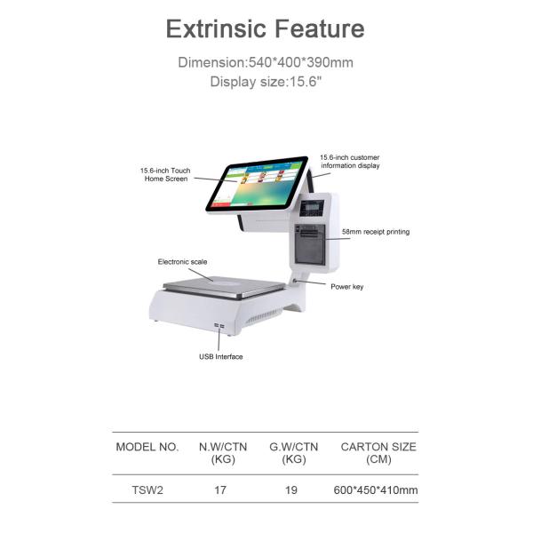Quality All In One Android POS Device Terminal Machine Cashier Electric Scales for sale