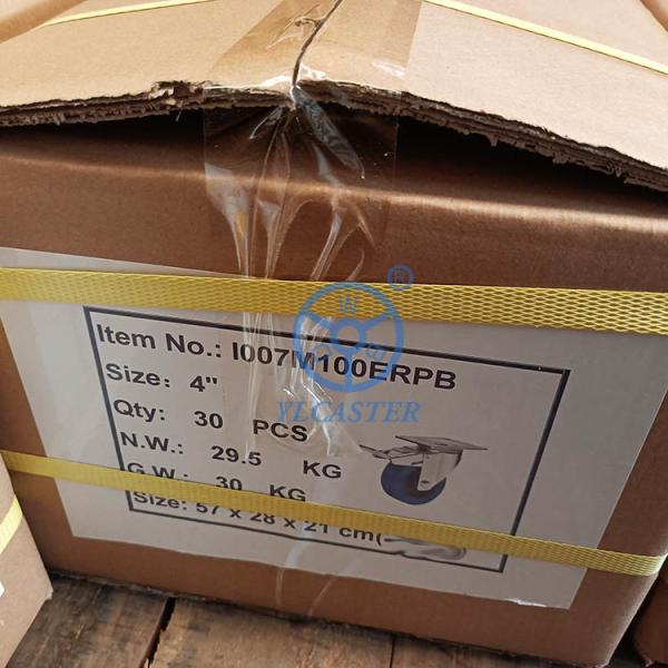 Quality 200kg Capacity 125x36mm Rubber Casters With Steel Bracket for sale