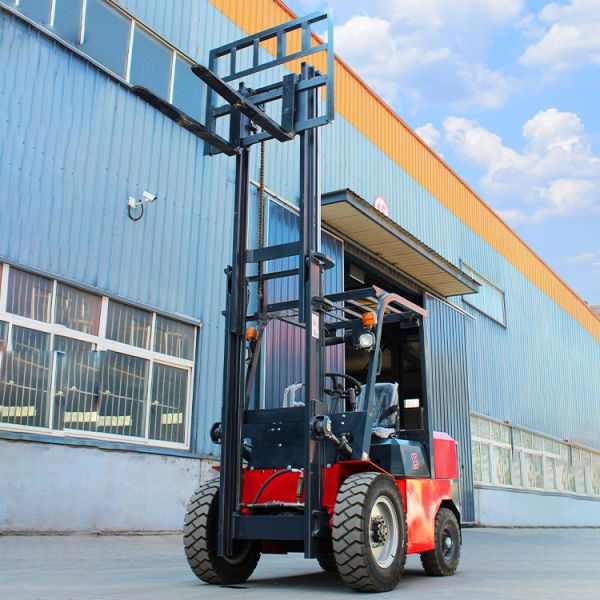Quality Free Shipping 1.5Ton 3Ton 4X4 4Wd Diesel Outdoor All Rough Terrain 3 Stage Mast Off Road Forklift for sale