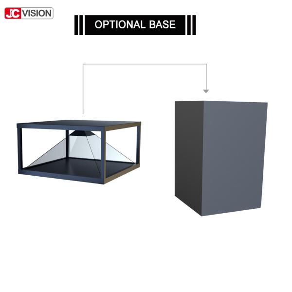 Quality 100x100cm Transparent LCD Screen 360 3D Pyramid Hologram With Digital LED Sign for sale
