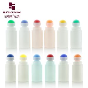 Quality RPPC-60ml Injection PP PCR Roller Ball Bottle With Flat Cap Dome Cap Ribbed Cap for sale