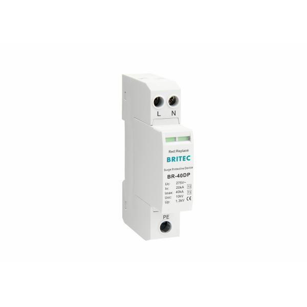 Quality 40kA 275V Single Phase 2P Type 2 + 3 Class II + III Surge Arresters BR-40DP 2P for sale