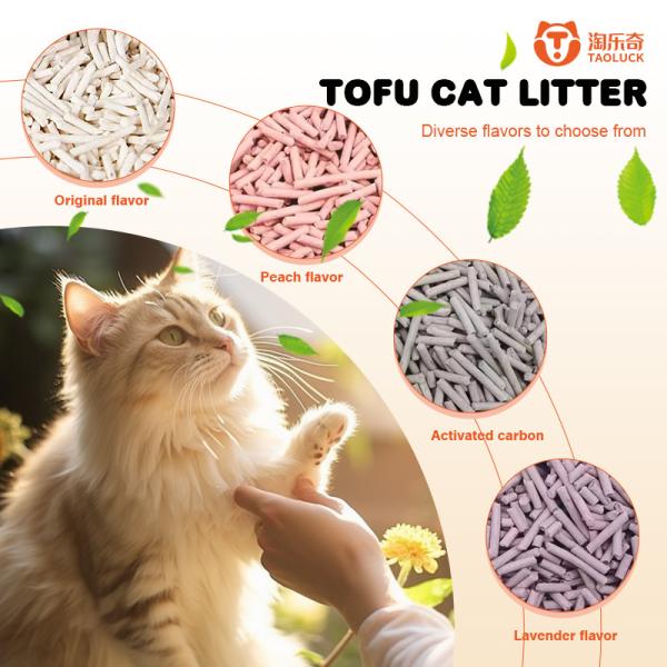 Quality Biodegradable Low Dust Fast Clumping Tofu Cat Litter Sand with Customizable for sale