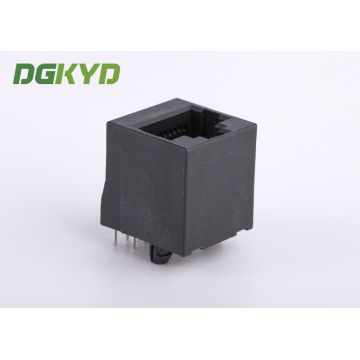 Quality PBT Black 180 Degree RJ45 Single Port , CAT6 10 Pins 10 Contacts RJ45 Keystone for sale