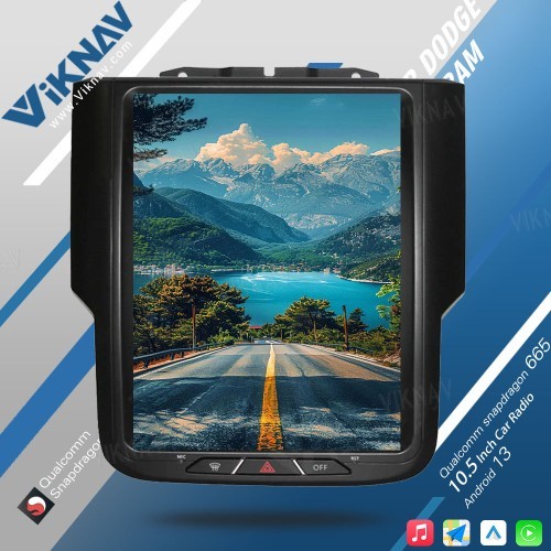 Quality VIKNAV 10.5 Inch Touch Screen 8 Core Android Car Radio For Dodge Ram 1500 2013 for sale