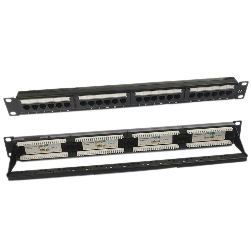 Quality UTP 24 Port CAT6 Patch Panel 1U Keystone Patch Panel Blank RJ45 for sale