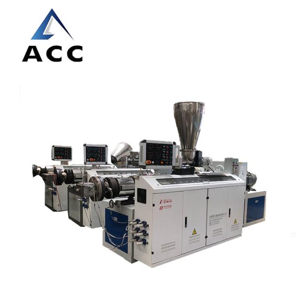 Quality 380V Conical Twin Screw Extruder Low Noise Stable Customized For PVC WPC Powder for sale
