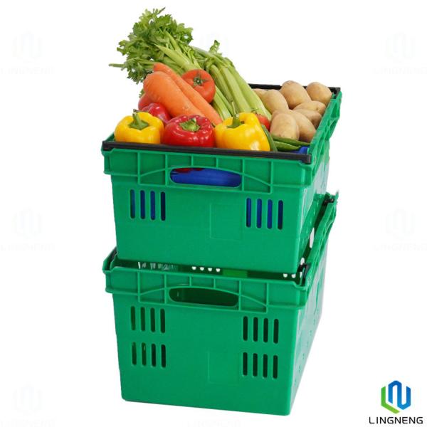 Quality 48L Nestable Plastic Crates , Stackable Plastic Harvest Crates for sale