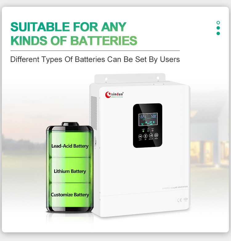 3kva hybrid inverter with lithium  battery gel battery