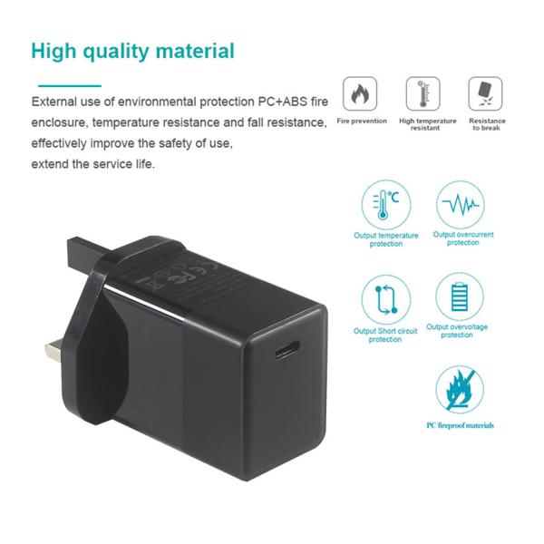 Quality 65W GaN USB-C PD Charger with UK Plug for Laptops & Phones for sale