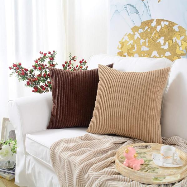 Quality Car Solid Pattern Corduroy Decorative Square Throw Pillow Cover Cushion Pillowcase for sale