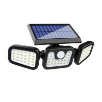 Quality Solar Powered Motion Sensor Three Heads Led Flood Light 2000MA for sale