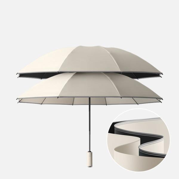 Quality Three-Fold Umbrella with Automatic Folding and Customized Logo Printing on Pongee Panel for sale