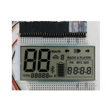 Quality 7 Segments HTN Monochrome LCD Display For Instrument With Zebra Connector for sale