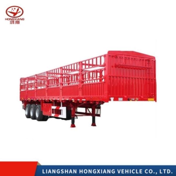 Quality 40 Feet 60 Tons Highwall Fence Trailers for Livestock Box Grade Light Duty 2 Axles for sale