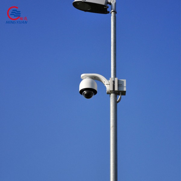 Quality Hot Dipped Galvanized CCTV Camera Lamp Post Conical Security Mast for sale