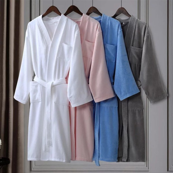 Quality Thermal Cotton Terry Bathrobe Machine Washable Custom For Spring for sale