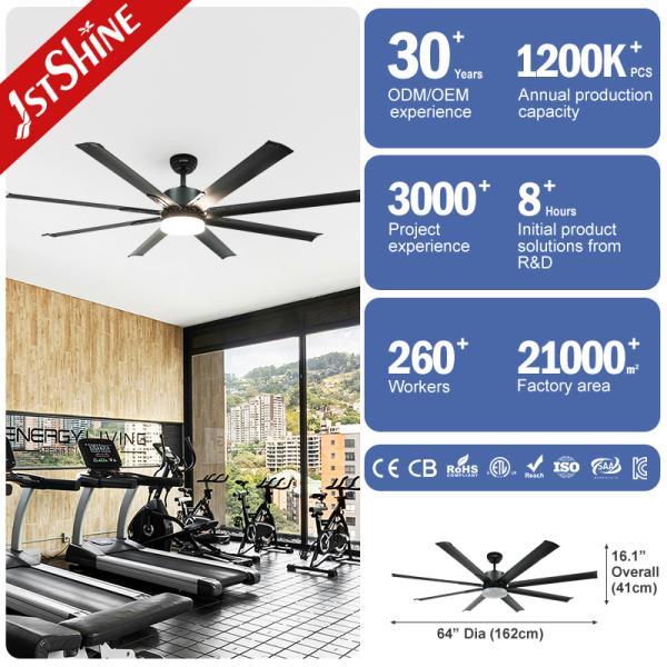 Quality 64" Industrial Ceiling Fan With LED Light And Remote Control for sale