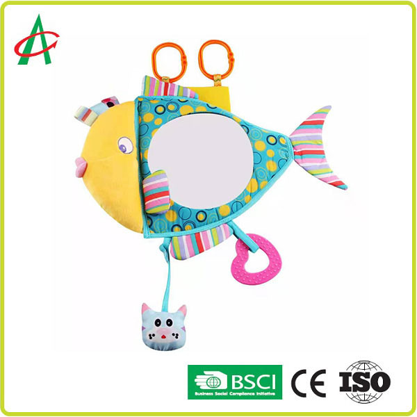 Quality BSCI Plush Books For Babies 23.5x35cm Fish Shape With Mirror for sale