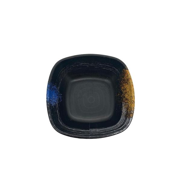 Quality 5 Inch Black Rectangular Melamine Salad Bowl Matt Finish BPA Free for sale