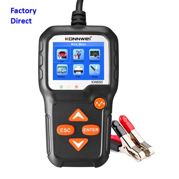 Quality Motorcycle / Car Battery Voltage Tester Diagnostic Tools Konnwei KW650 6-12V for sale