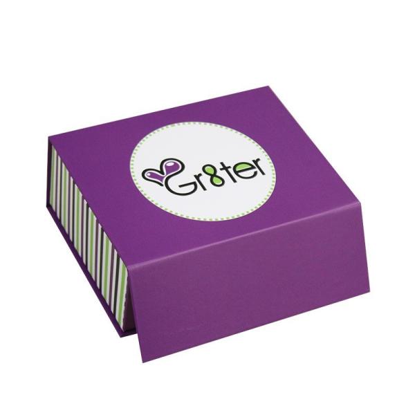 Quality Black Cardboard Folding Box With Magnetic Closure , Foldable Gift Box With CMYK for sale