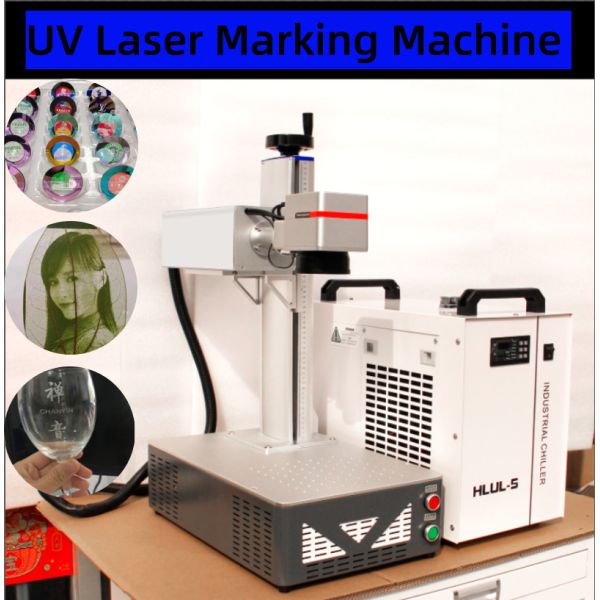 Quality Multifunctional UV Laser Marker Wtih Water Chiller For Glass Wood Acrylic Leather for sale