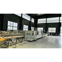 Quality Twin Screw WPC Door Frame Extrusion Line With Mitsubishi PLC Control for sale
