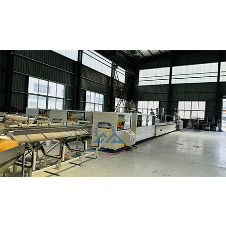 Quality Twin Screw WPC Door Frame Extrusion Line With Mitsubishi PLC Control for sale