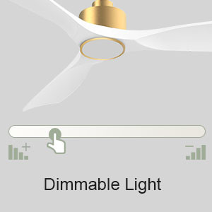 Quality 52 Ceiling Fan With Dimmable Light ABS Warm White Natural White Cool White for sale