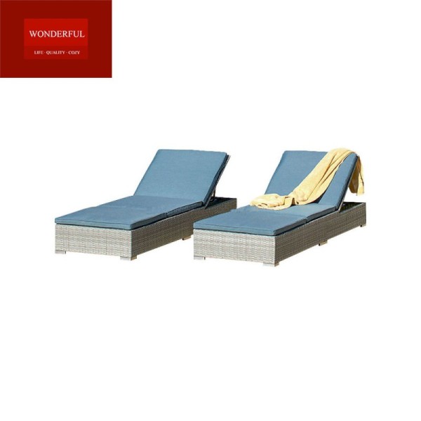 Quality Aluminum Frame Outdoor Pool Sunbed and Round Coffee Table Set for Patio Relaxation for sale
